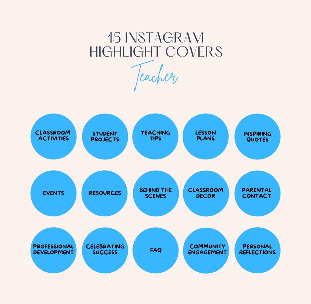 15 Teacher Instagram Highlight Covers Educational Instagram Story Icons ...