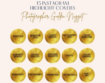 15 Photographer Golden Nugget Instagram Highlight Covers Unique Gold ...