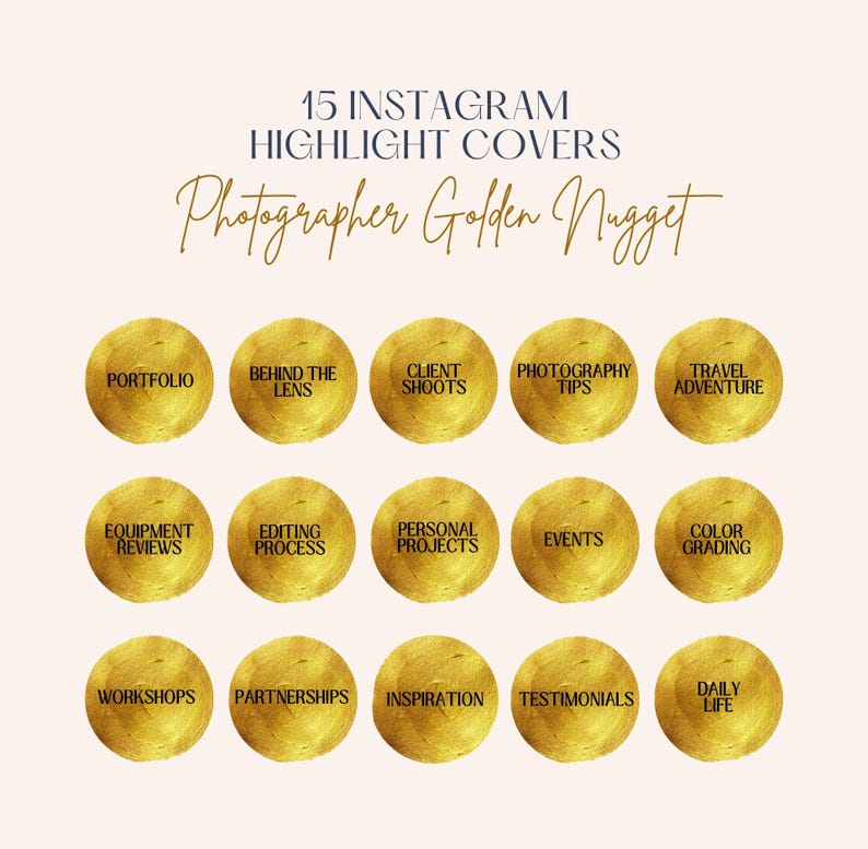 15 Photographer Golden Nugget Instagram Highlight Covers Unique Gold ...