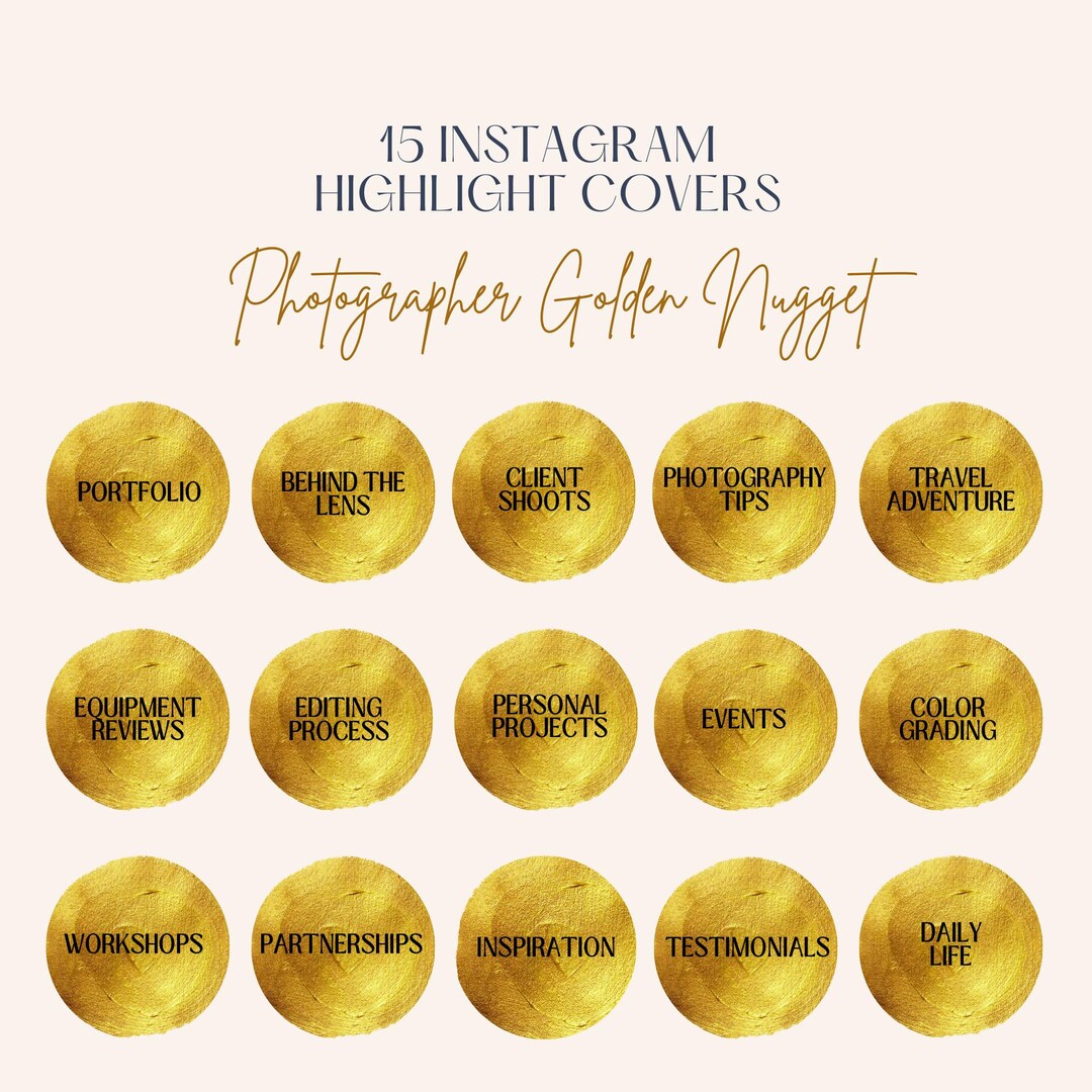 Photographer Golden Nugget Instagram Highlight Covers: Glamorous Gold ...