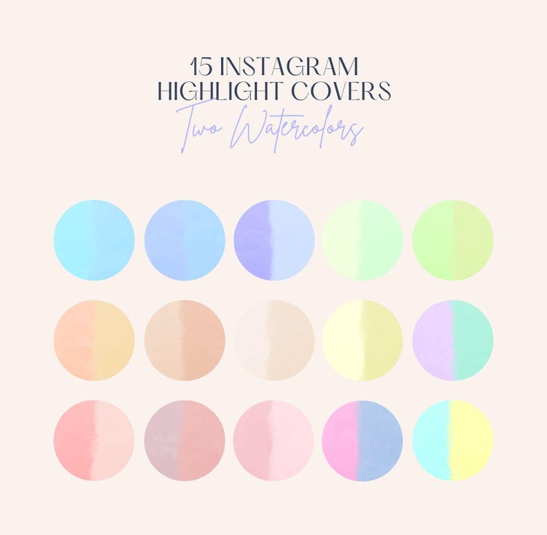 15 Two Watercolors Instagram Highlight Covers Soft Pastel Instagram ...