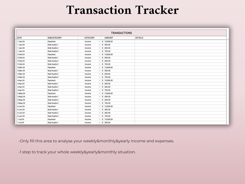 Expense Tracker for Google Sheet Income Tracker Template for Google ...