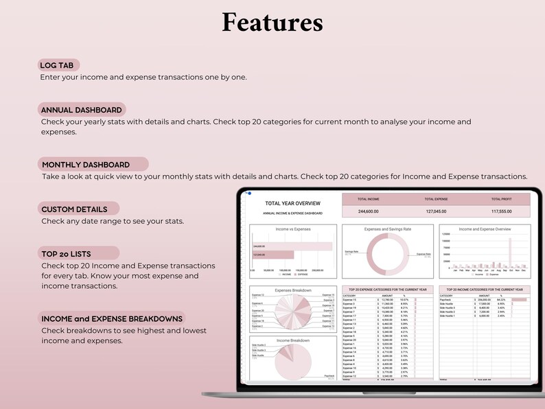 Expense Tracker for Google Sheet Income Tracker Template for Google ...