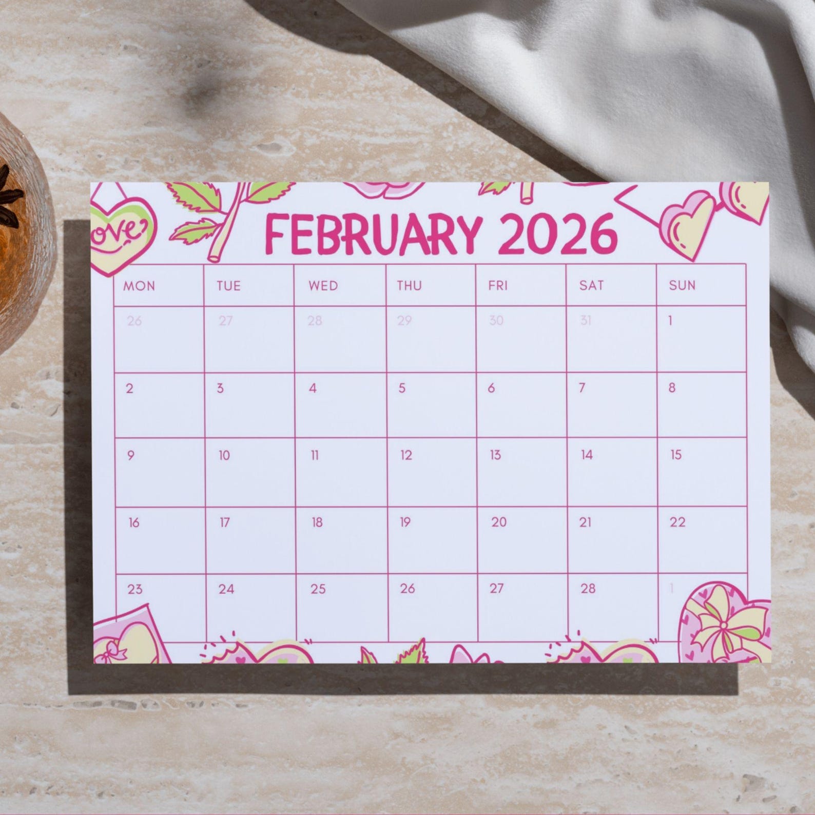 EDITABLE February 2026 Calendar Template – A4 & US Letter Sizes, 2026 ...