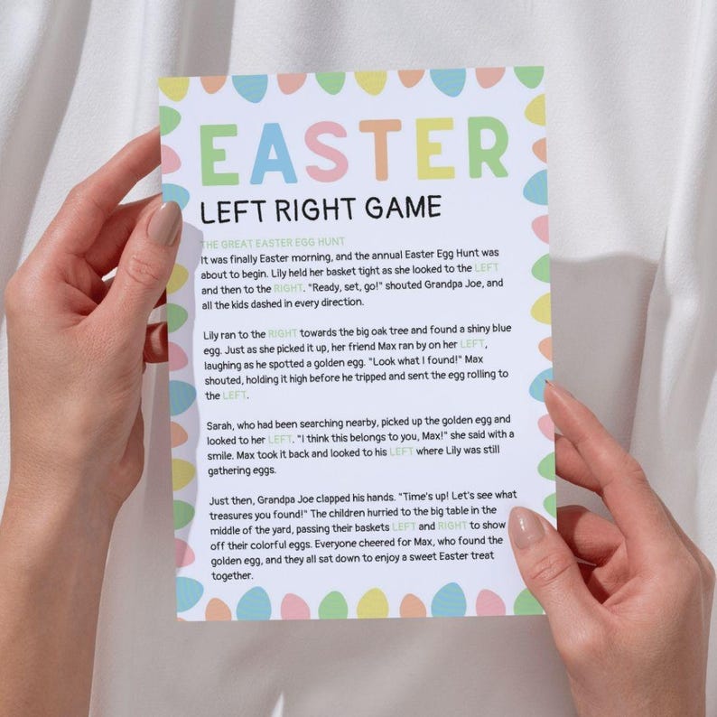 Easter Left Right Game – Fun & Laughter for Your Celebration! | A4, US ...