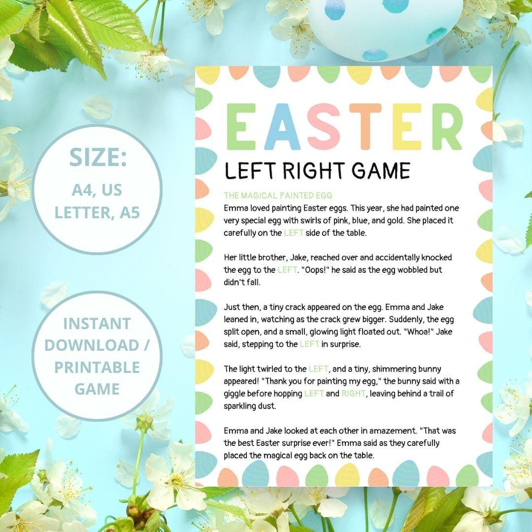 Easter Left Right Game – Fun & Laughter for Your Celebration! | A4, US ...