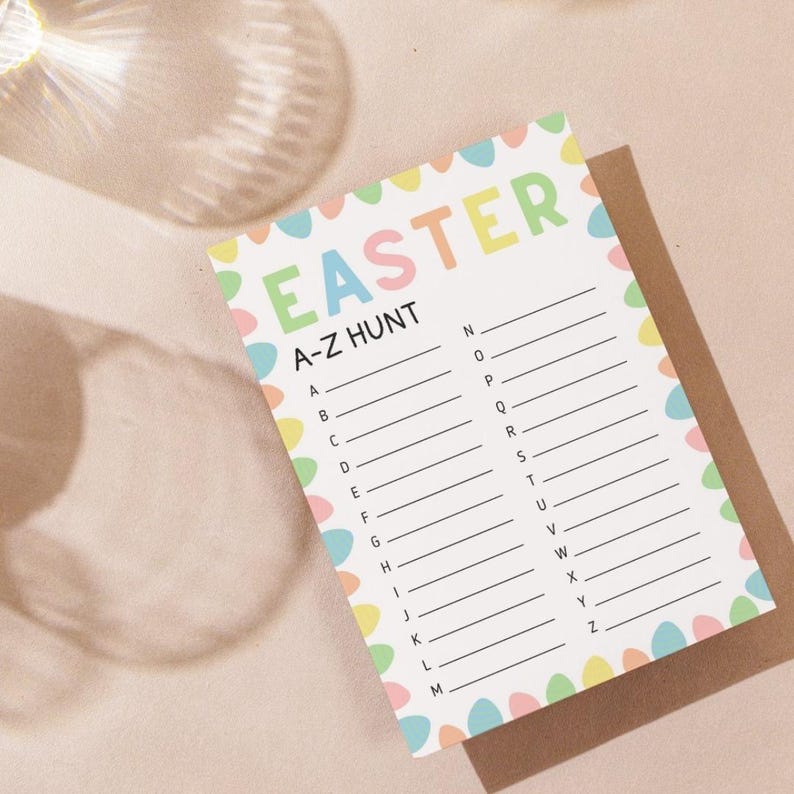 Easter A-Z Hunt Game – Fun Printable Scavenger Hunt for Kids & Families ...