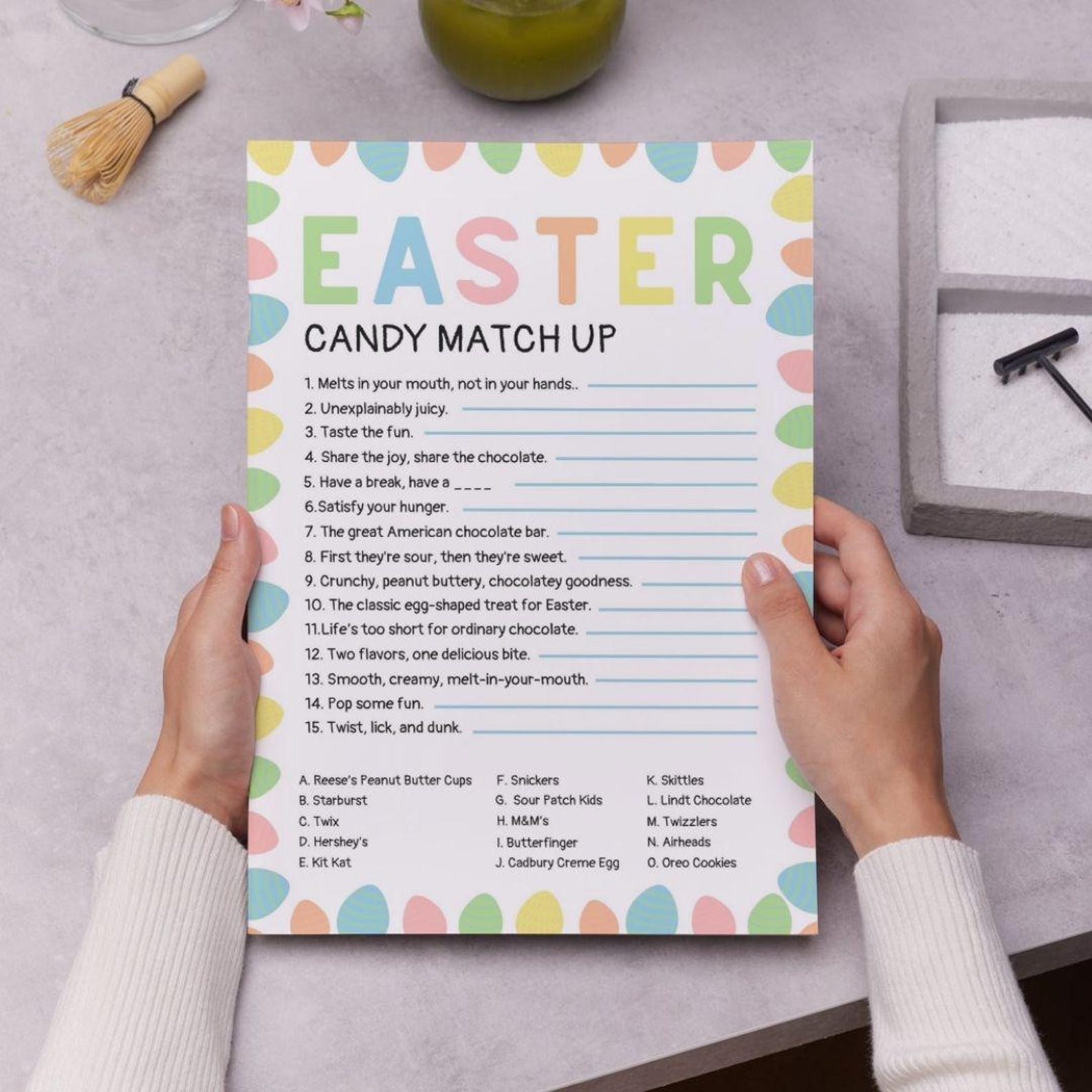Easter Candy Matchup – Fun Printable Game for All Ages! | A4, US Letter, A5 | Instant Download ...