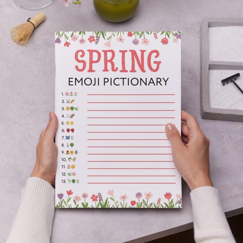 Spring Emoji Pictionary – Fun Printable Game for All Ages! | A4, US ...