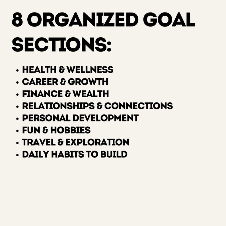 Vision Board Printable Template – 8-section Goal Planner PDF ...