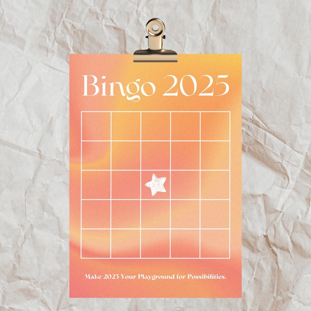 2025 Vision Board Bingo Card: Fun Manifestation Tool for New Year Goals ...