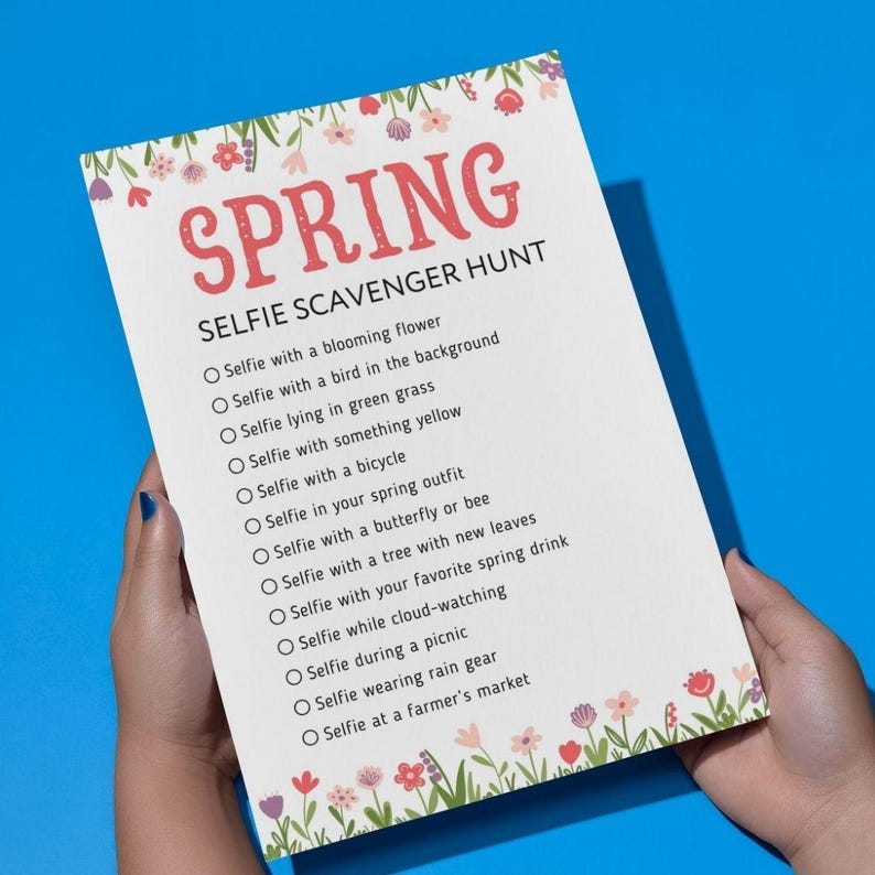 Spring Selfie Scavenger Hunt: Fun Printable Game (instant Download) - Etsy