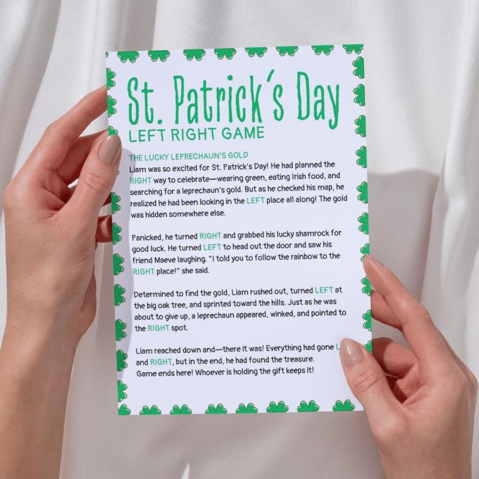 Left Right St. Patrick’s Day Game – Fun & Interactive Party Game for ...