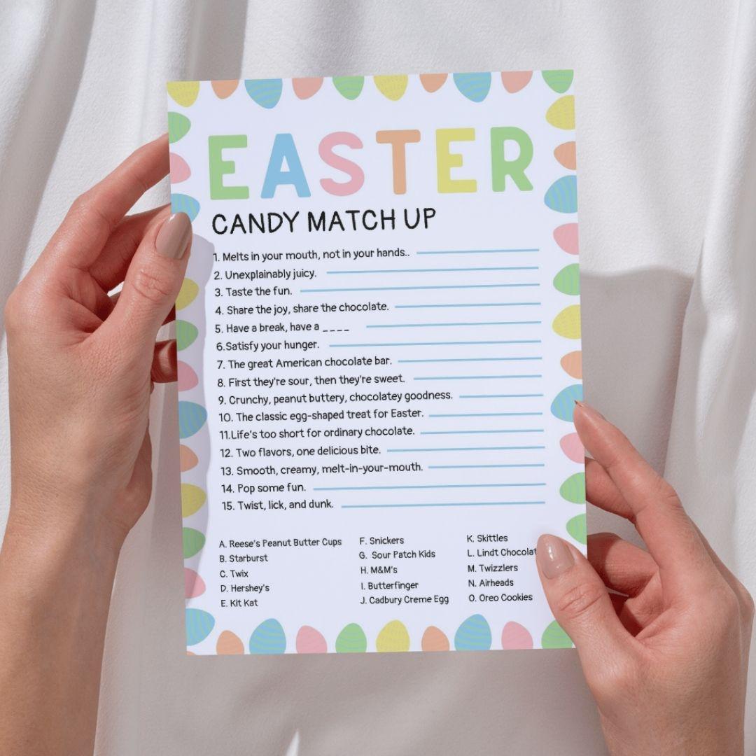 Easter Candy Matchup – Fun Printable Game for All Ages! | A4, US Letter, A5 | Instant Download ...