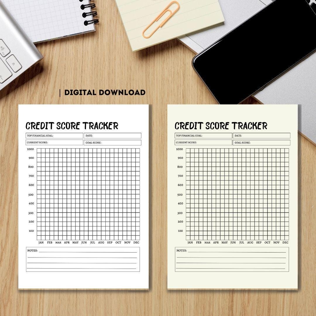 Credit Score Tracker Printable – Track & Improve Your Credit Monthly ...