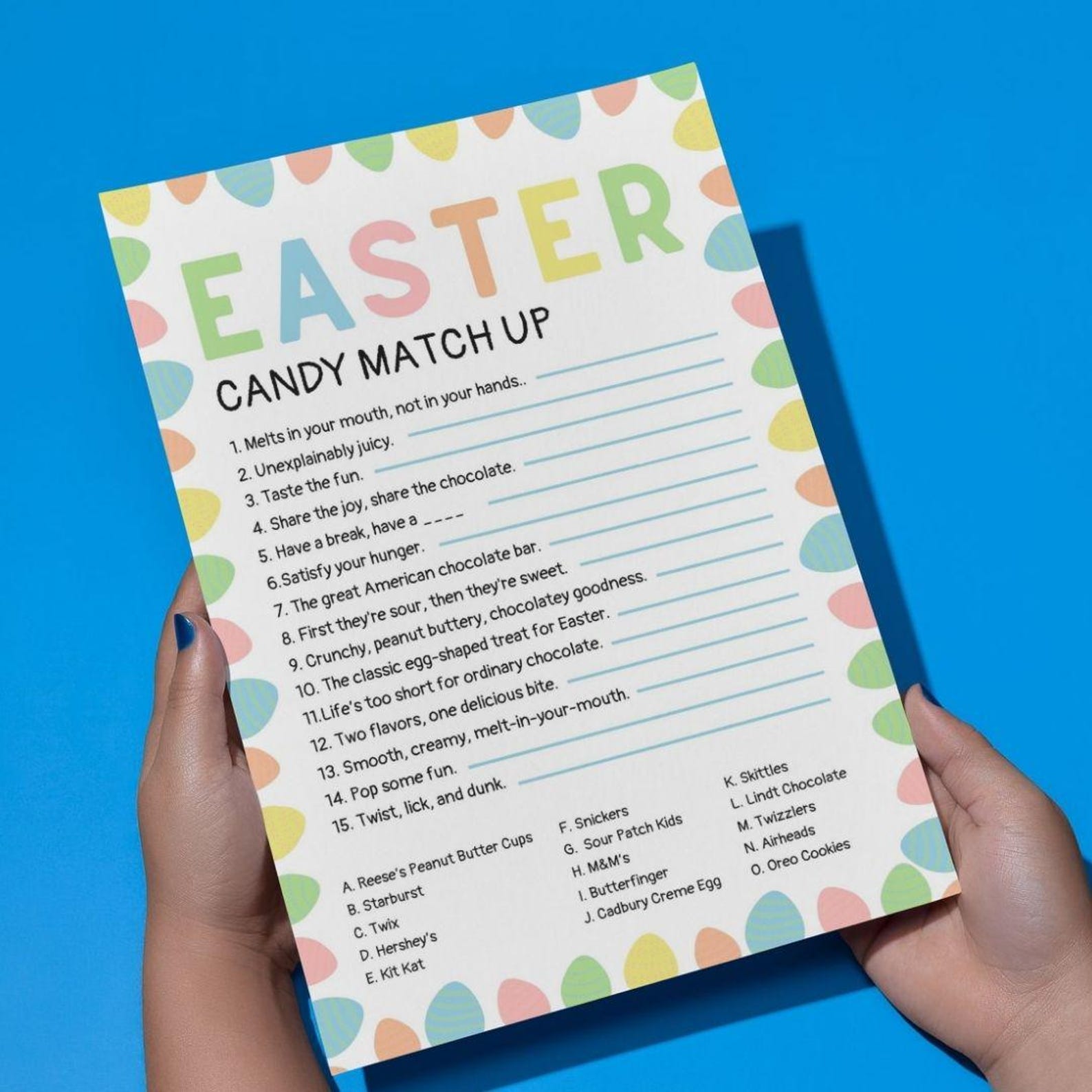 Easter Candy Matchup – Fun Printable Game for All Ages! | A4, US Letter, A5 | Instant Download ...