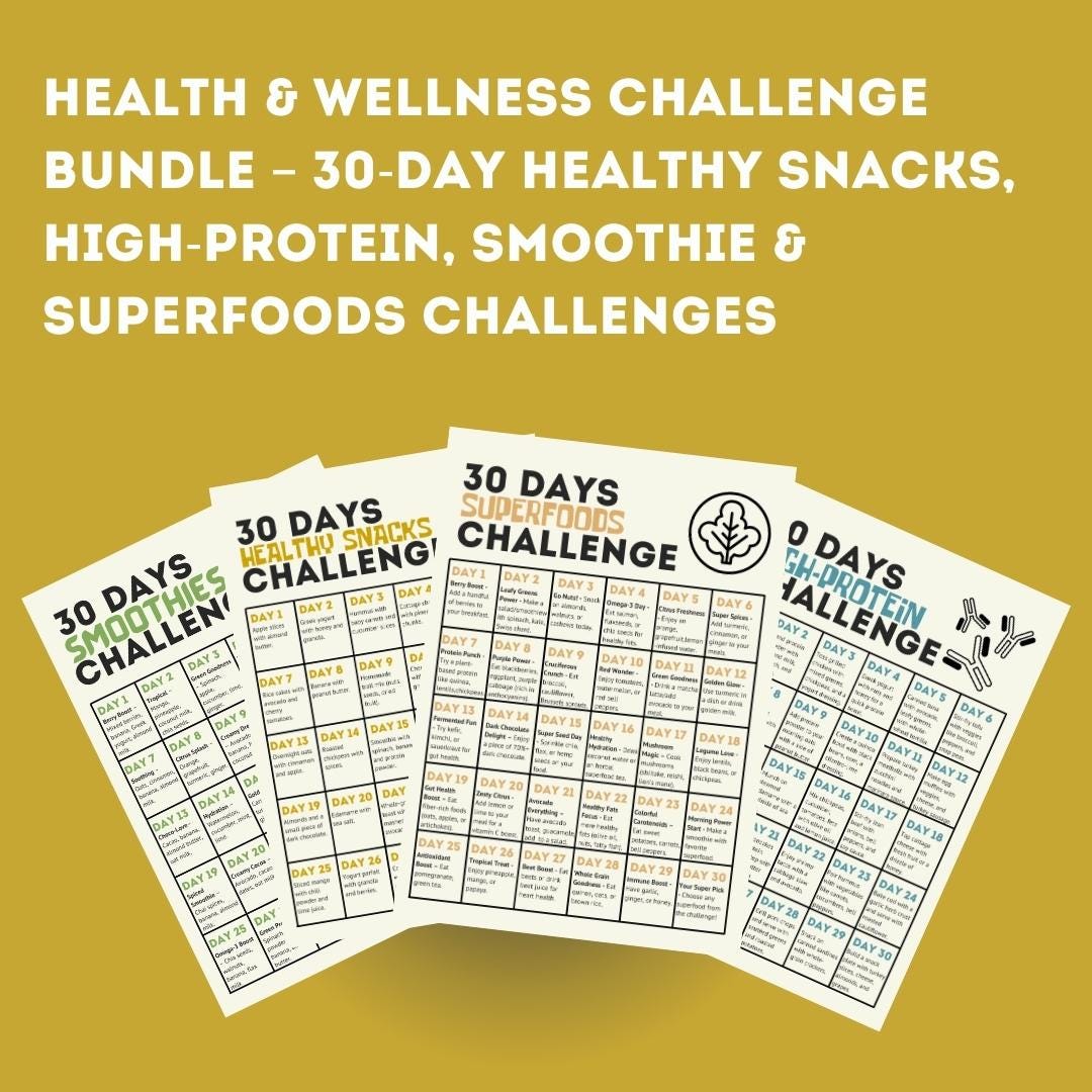 30-day Health & Wellness Challenge Bundle (digital Download) - Etsy