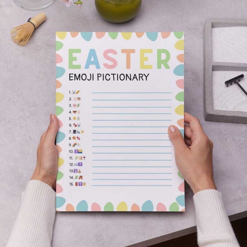 Easter Emoji Pictionary Game: Fun Printable Activity (instant Download ...