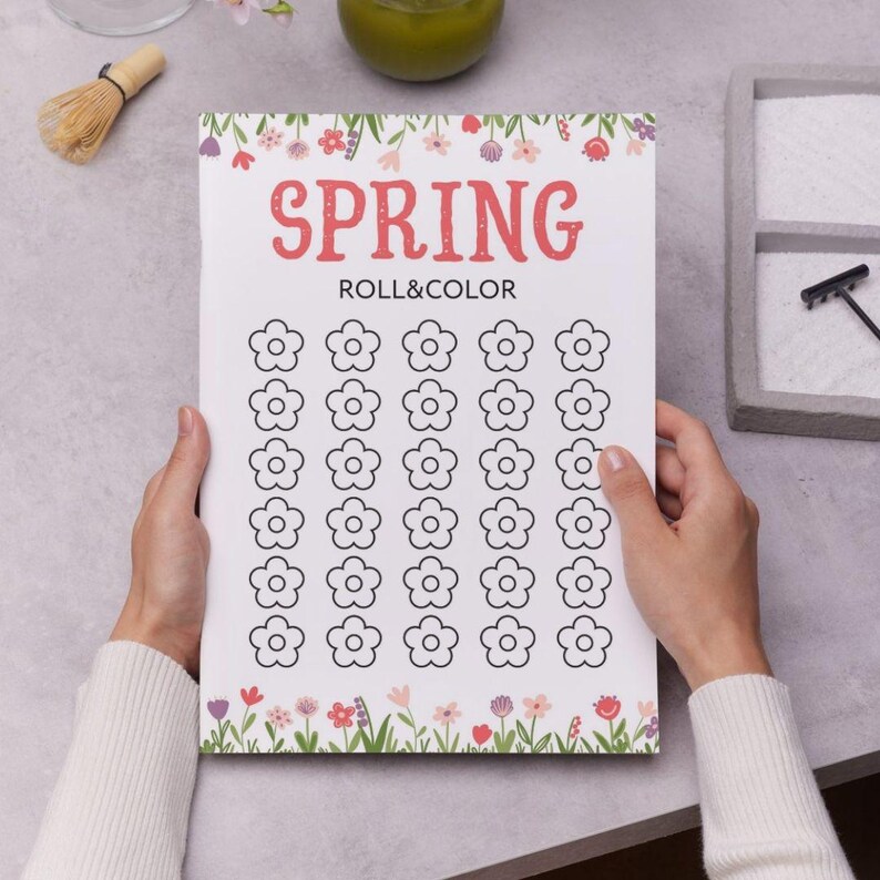 Spring Roll & Color Game: Printable Flower Activity (digital Download ...