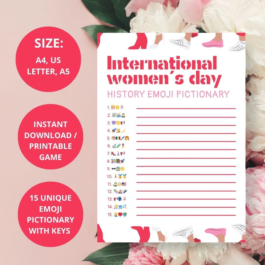 Women's Day Emoji Pictionary – Fun, Free Printable for Celebrating ...