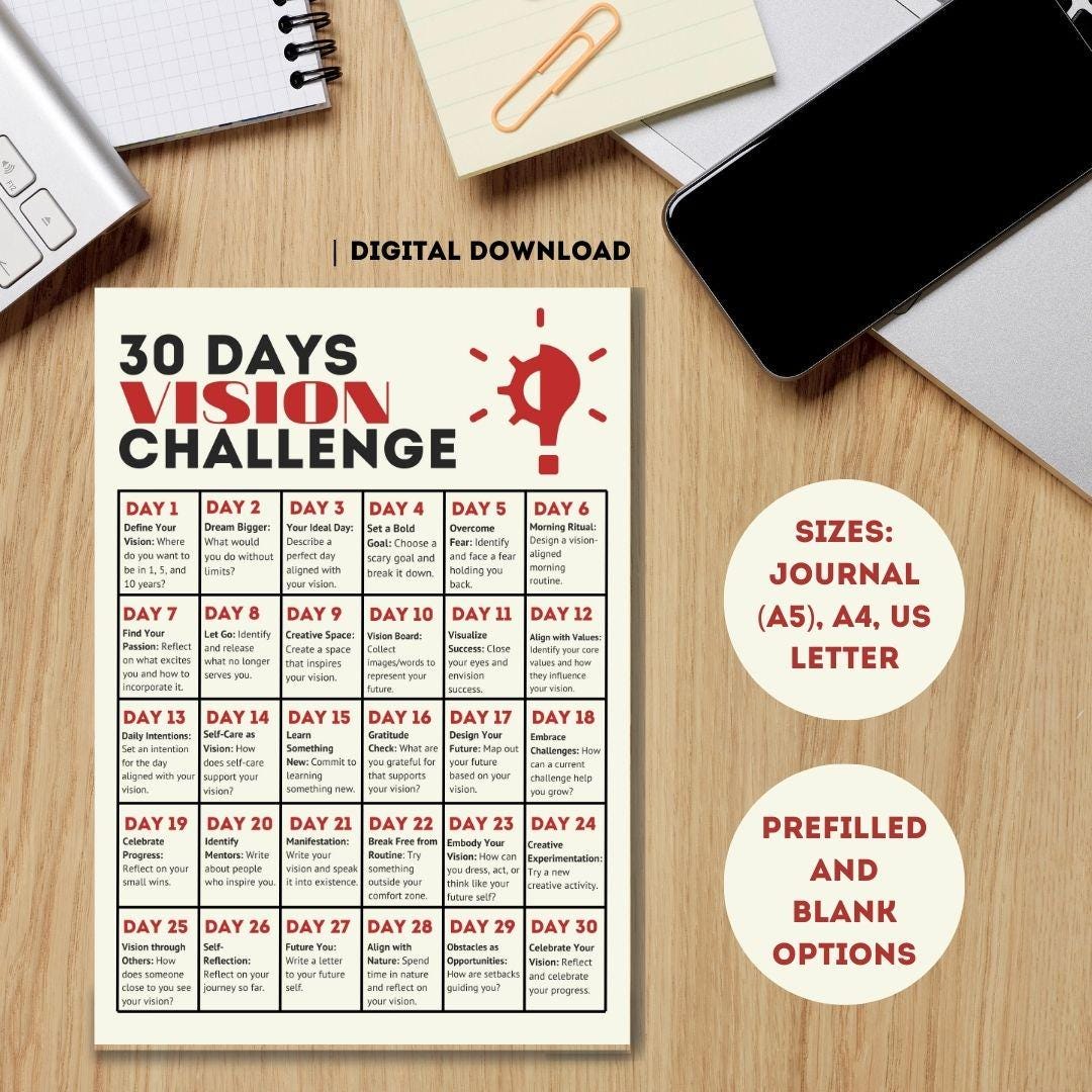 30-day Visionary Challenge: Align Your Values & Create Your Future - Etsy