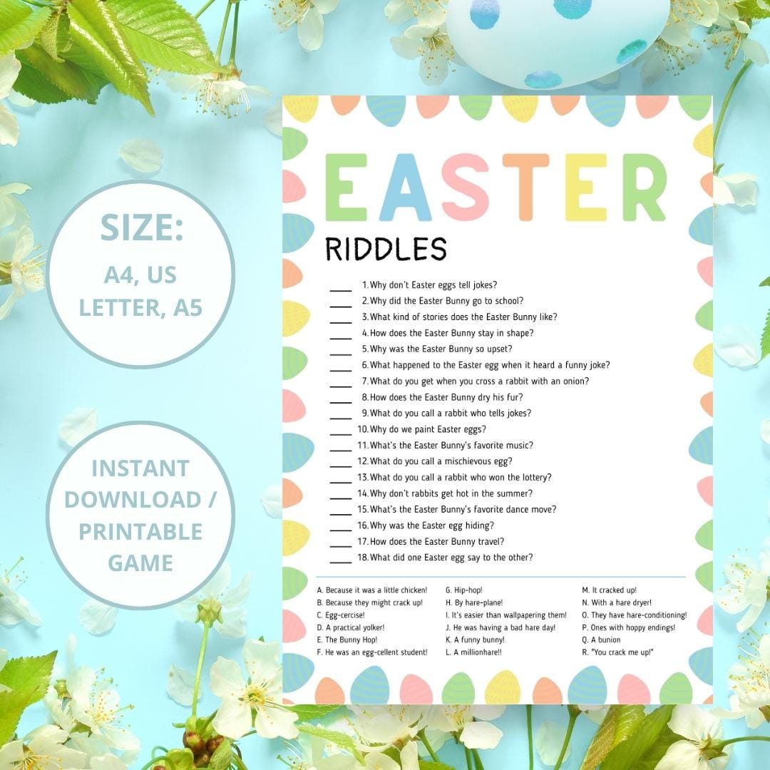 Easter Riddles Game – Fun & Challenging Printable for Kids and Families ...