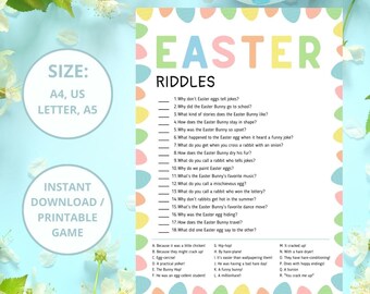 Easter Riddles Printable, Easter Day Game, Easter Party Activity, Egg ...
