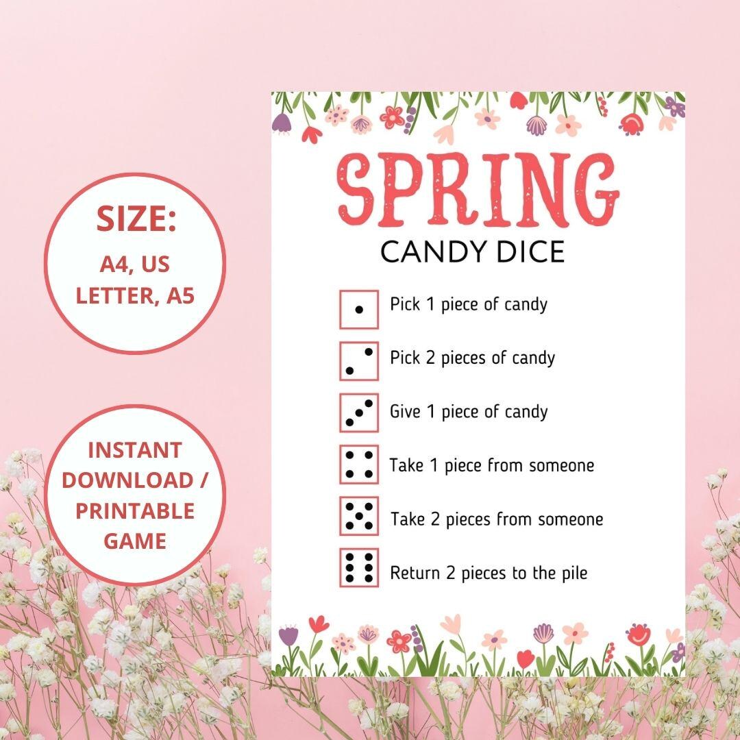 Spring Candy Dice Game – Fun Printable Easter Activity for All Ages ...