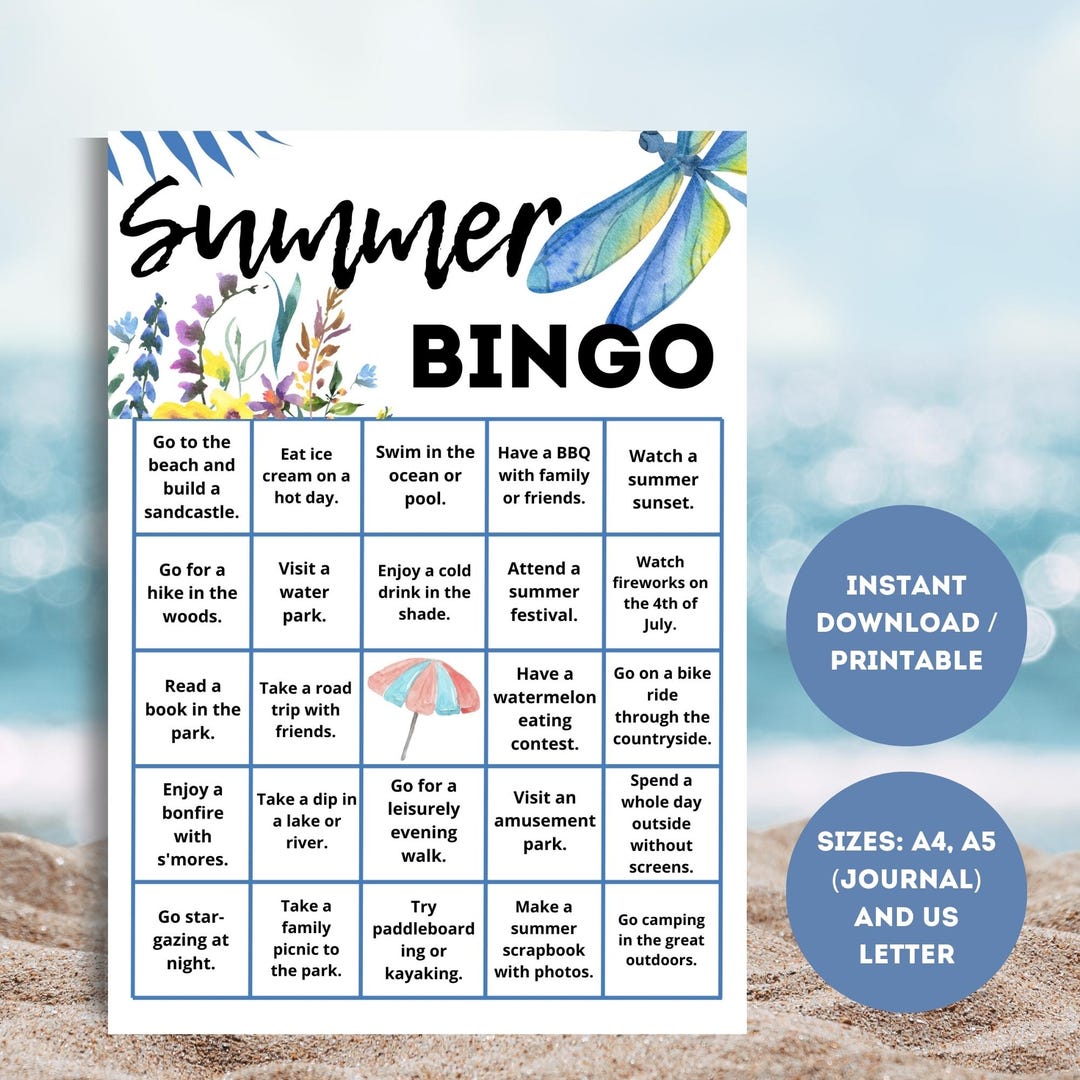Summer Bingo Printable Game & Journal Pages | Fun Activity for Kids and ...