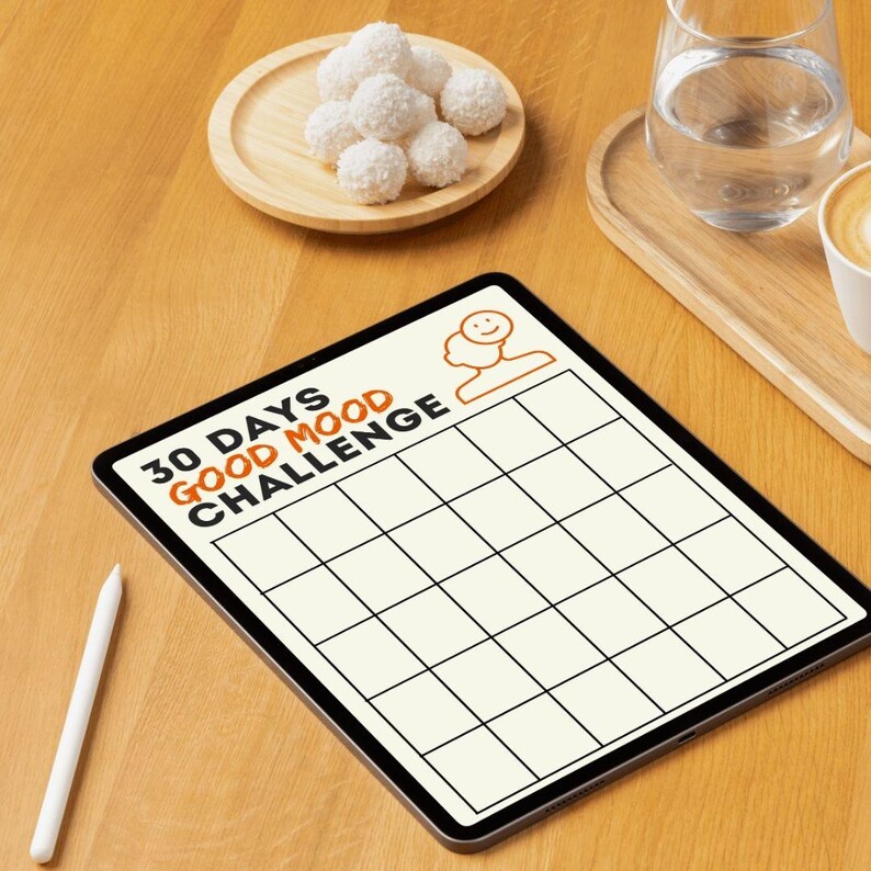 30-day Good Mood Challenge Printable | Daily Happiness Prompts | Self ...