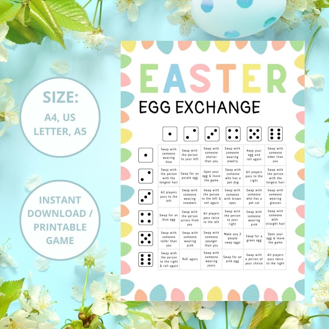 Easter Egg Exchange Game – Fun Dice Game for Easter Parties & Family ...