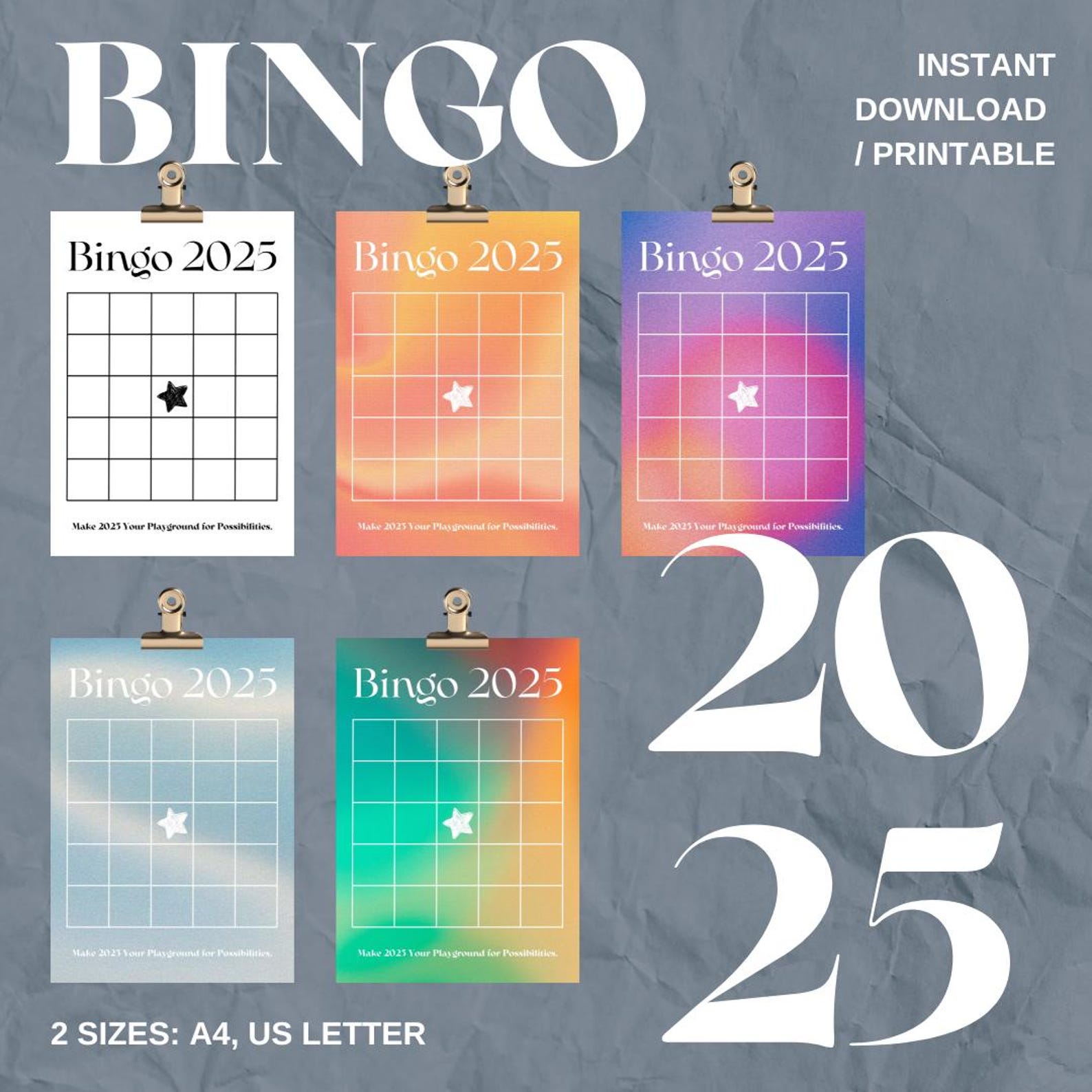 2025 Vision Board Bingo Card: Fun Manifestation Tool for New Year Goals ...