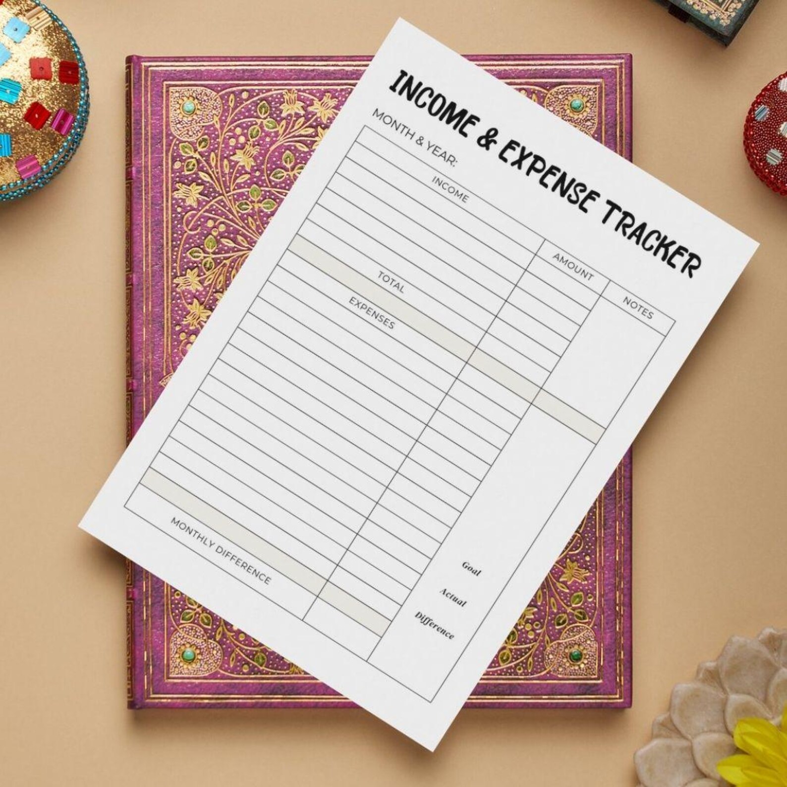 Printable Income & Expense Tracker – Track Your Finances Easily! | A4 ...