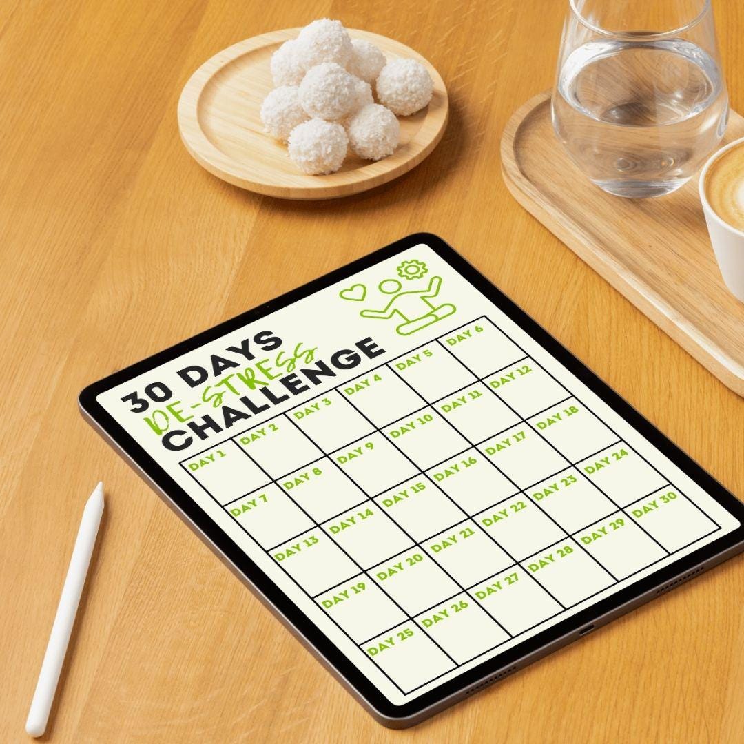 30-day De-stress Challenge – Printable Self-care & Relaxation Guide ...