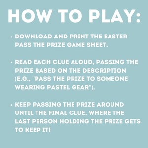 Easter Pass the Prize – Fun Printable Game for Easter Parties, Family ...