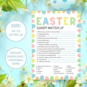 Easter Candy Matchup – Fun Printable Game for All Ages! | A4, US Letter ...