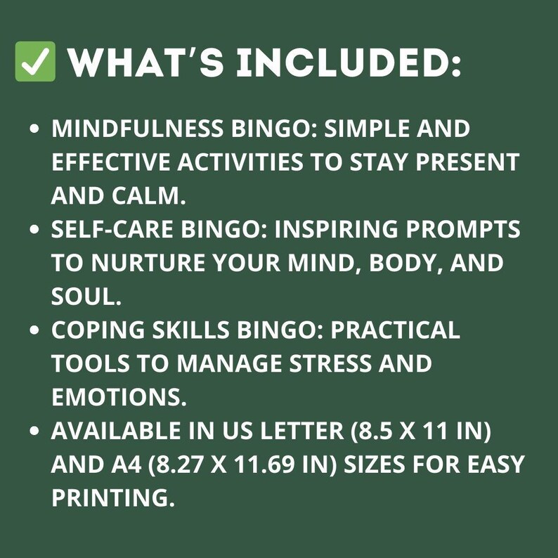 Mental Health Bingo Printable Bundle – Mindfulness, Self-care, and ...