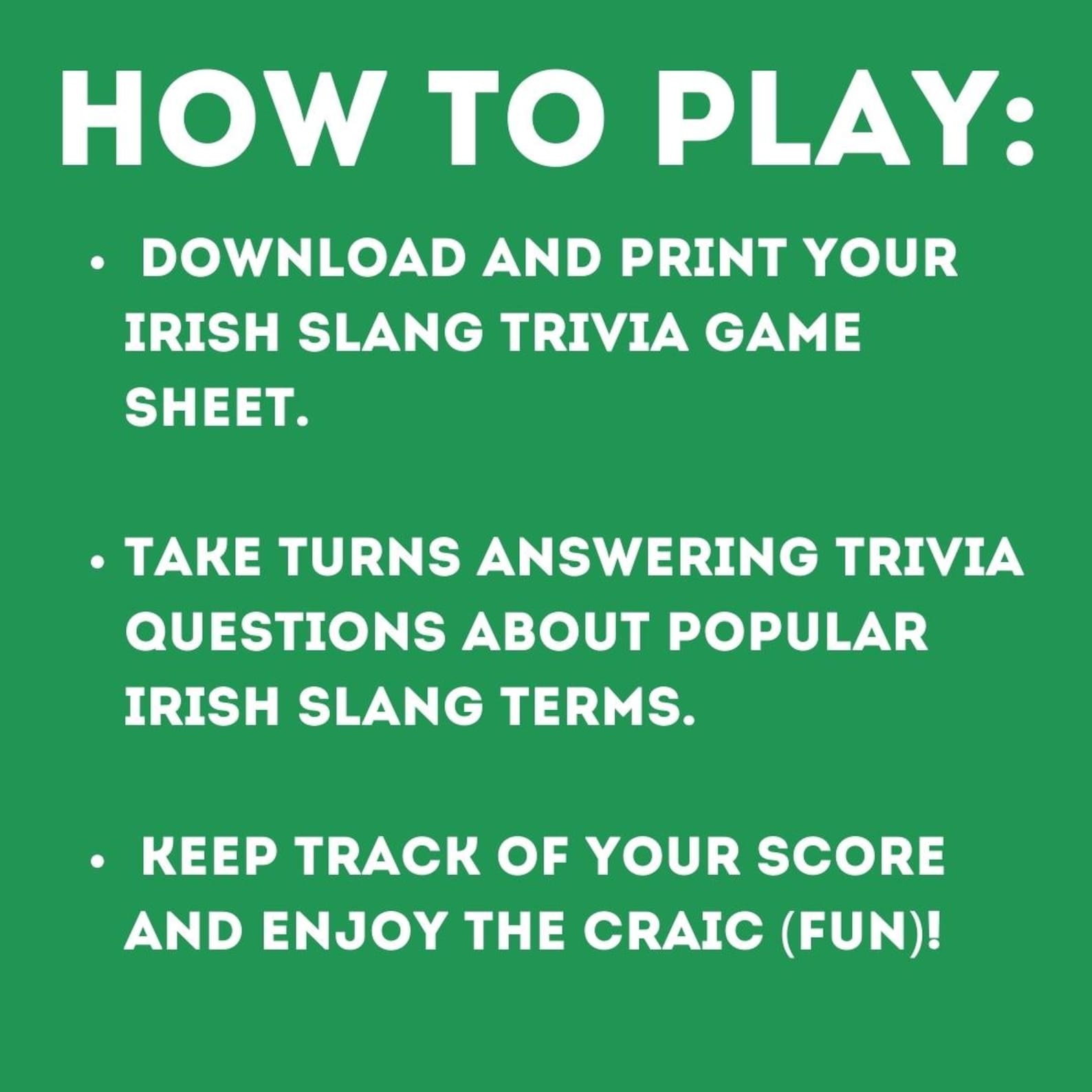 Irish Slang Trivia: St. Patrick's Day Fun Game – Celebrate With Lingo ...