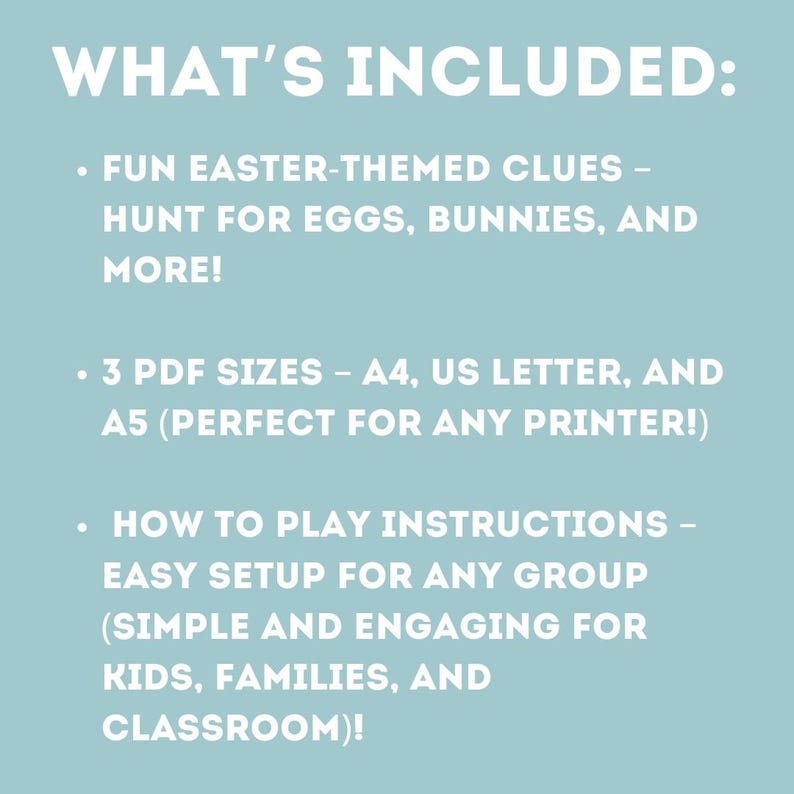 Easter Scavenger Hunt: Fun Printable Game (instant Download) - Etsy