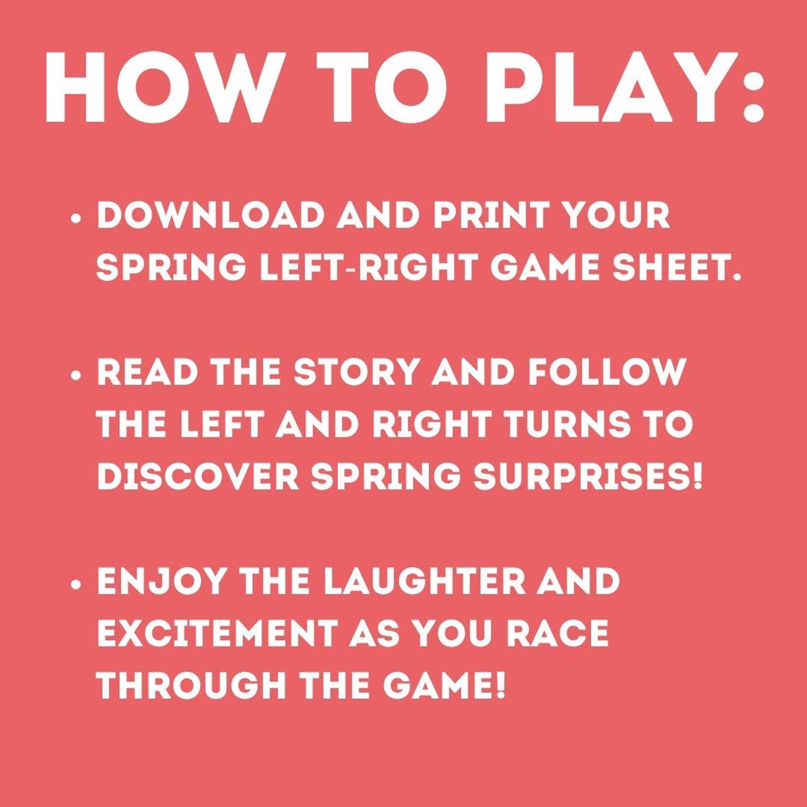 Spring Left-right Game Printable – Fun for All Ages! | A4, US Letter ...