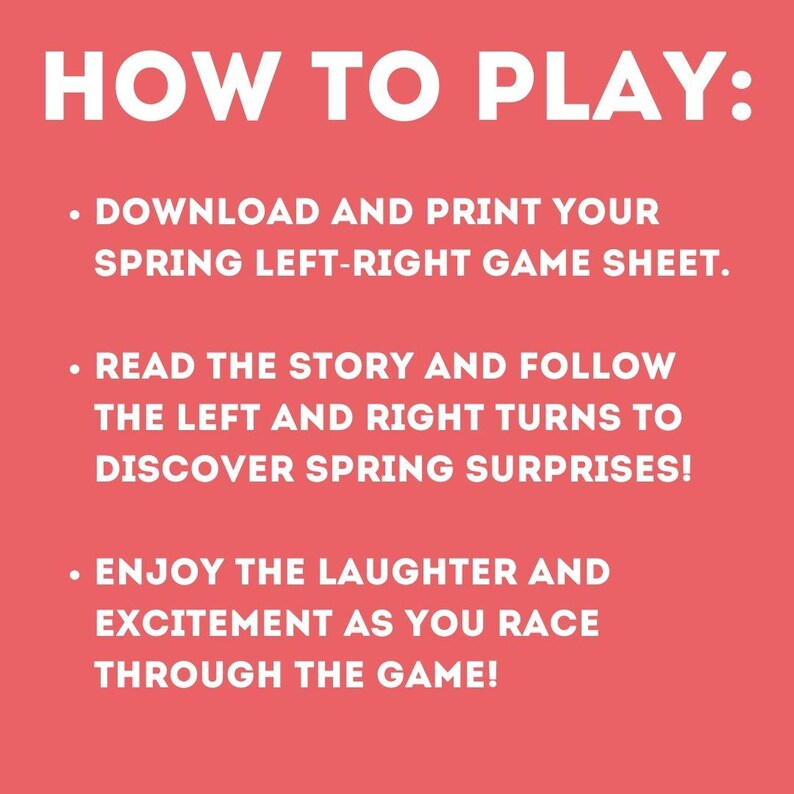 Spring Left-right Game Printable – Fun for All Ages! | A4, US Letter ...