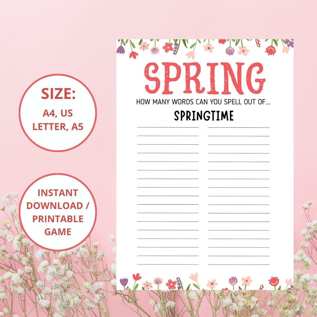 Spring Word Scramble – How Many Words Can You Make From “SPRINGTIME ...