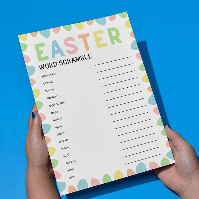 Easter Word Scramble – Fun Printable Game for All Ages! | A4, US Letter ...