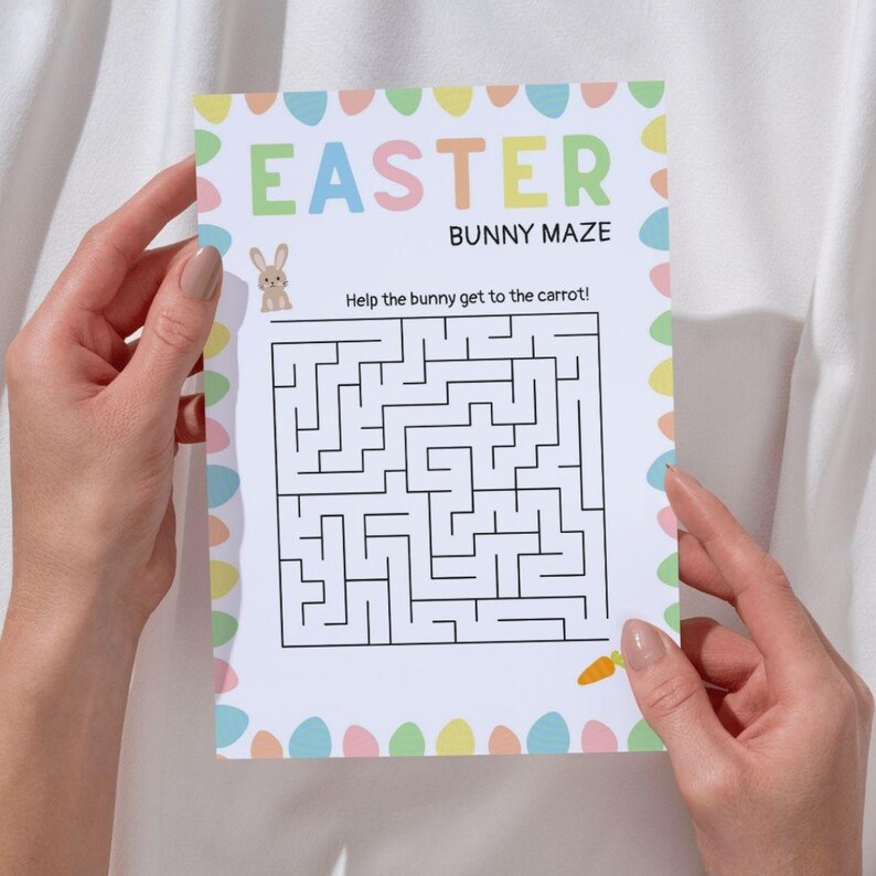 Easter Bunny Maze: Fun Printable Game for Kids (digital Download) - Etsy