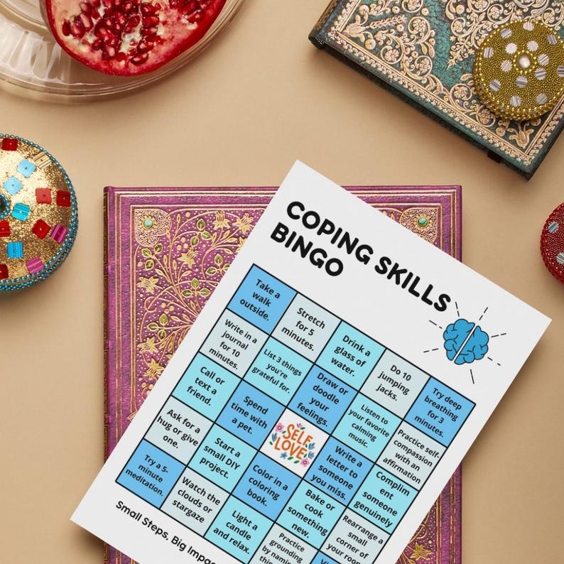 Coping Skills Bingo Printable & Canva Template – Self-care Activity for ...