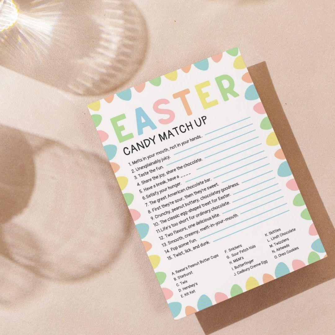 Easter Candy Matchup – Fun Printable Game for All Ages! | A4, US Letter, A5 | Instant Download ...