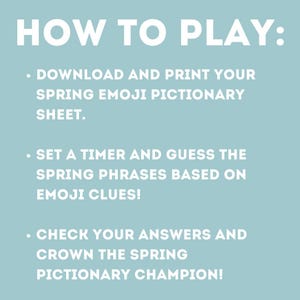 Spring Emoji Pictionary – Fun Printable Game for All Ages! | A4, US ...