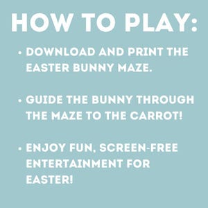 Easter Bunny Maze: Fun Printable Game for Kids (digital Download) - Etsy