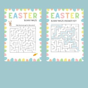 Easter Bunny Maze: Fun Printable Game for Kids (digital Download) - Etsy
