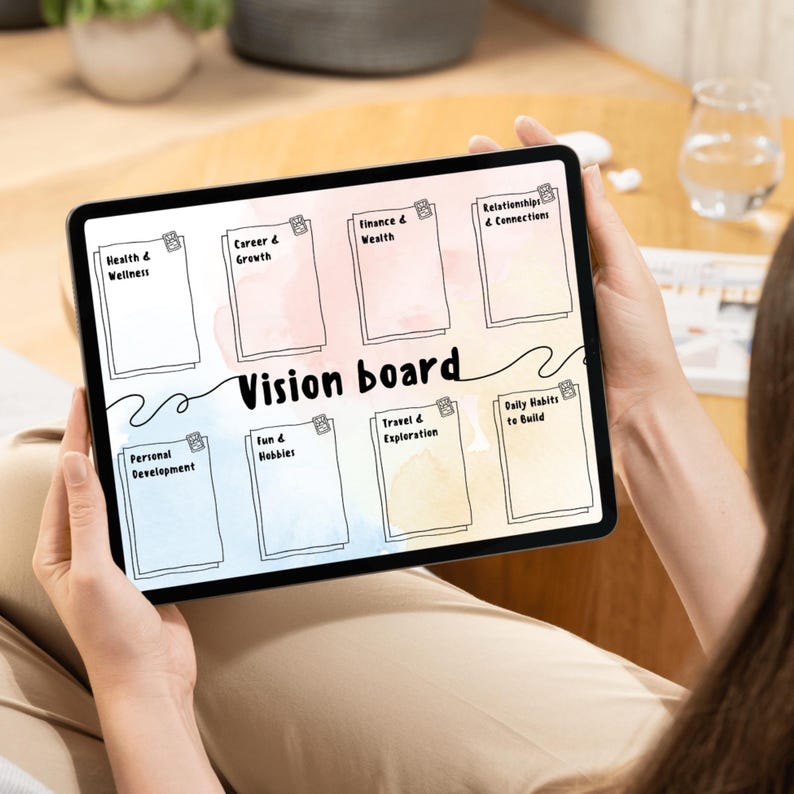 Vision Board Printable: 8-section Goal Planner (digital Download) - Etsy